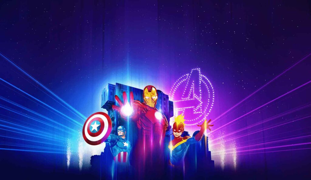 Marvel Nighttime Drone Show “Avengers: Power the Night” to Premiere in ...